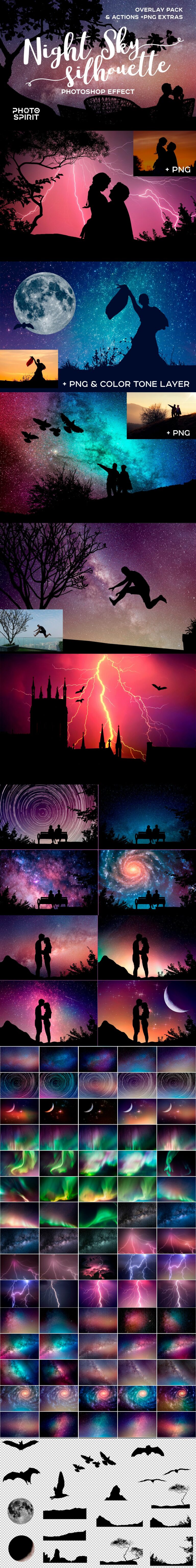 Night Sky Silhouette Actions – MasterBundles