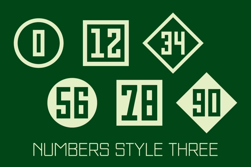 Numbers Style Three Fonts – MasterBundles