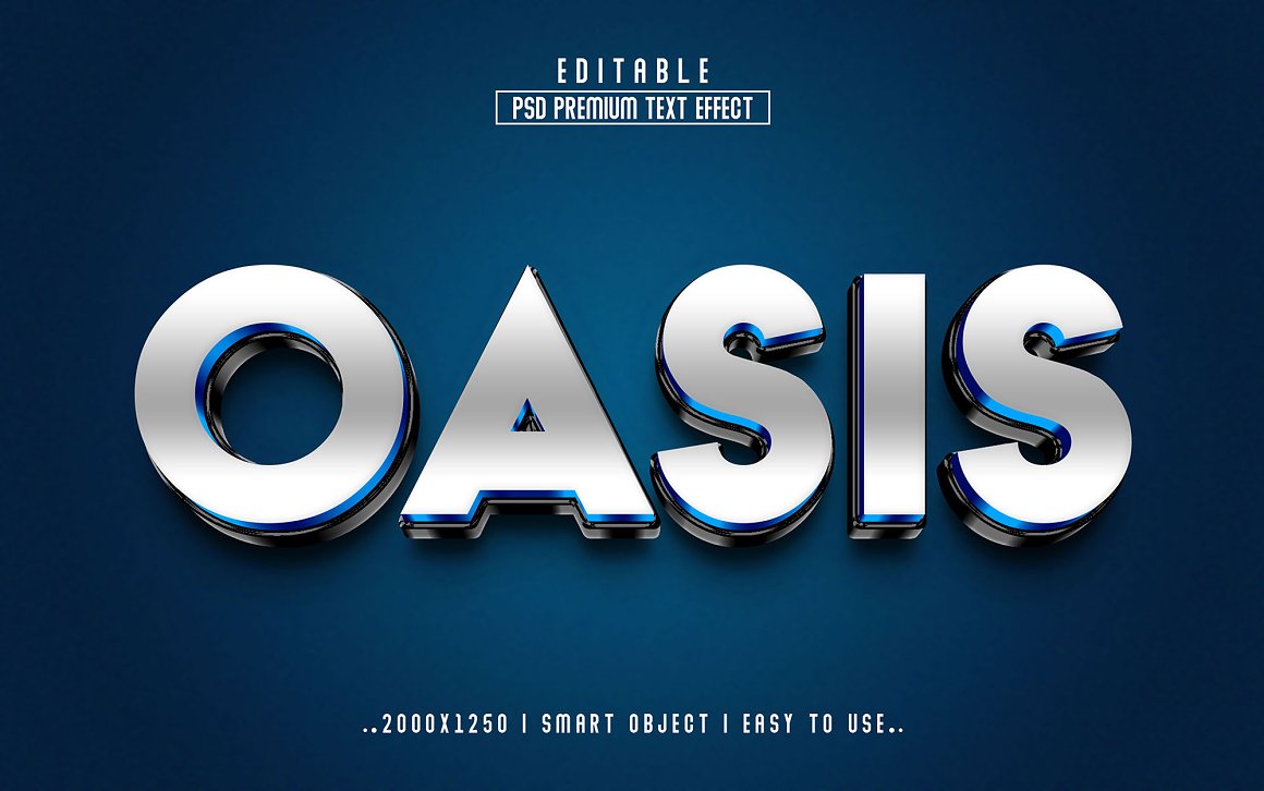 Oasis 3D Editable Text Effect Style – MasterBundles