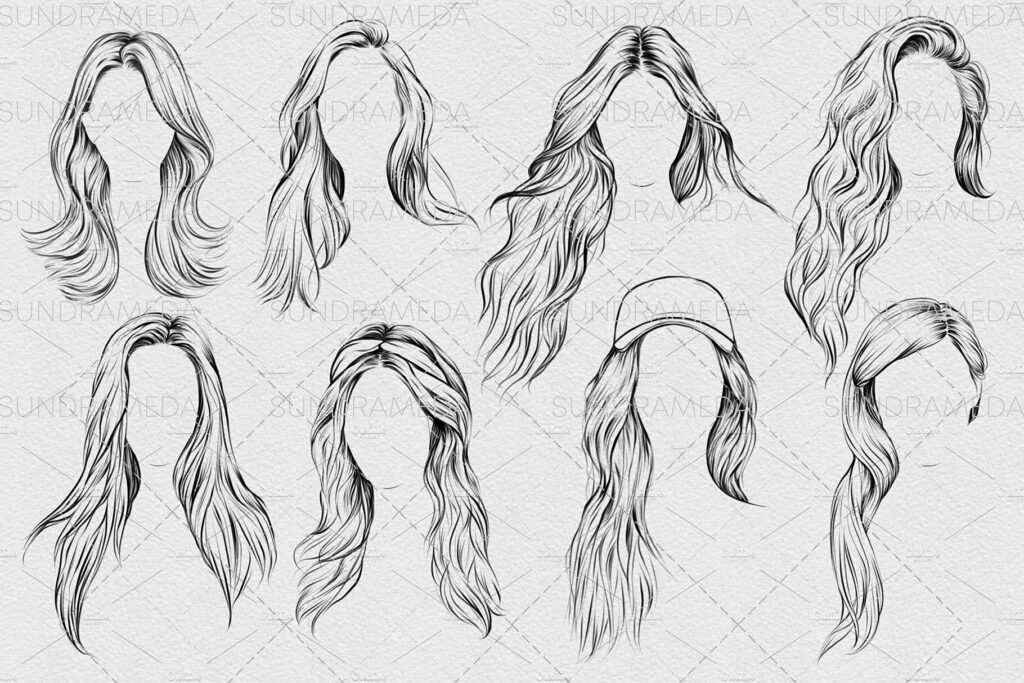 24 Hairstyle Stamp Brushes Photoshop – MasterBundles