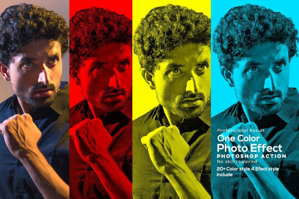 One Color Effect Photoshop Action – MasterBundles