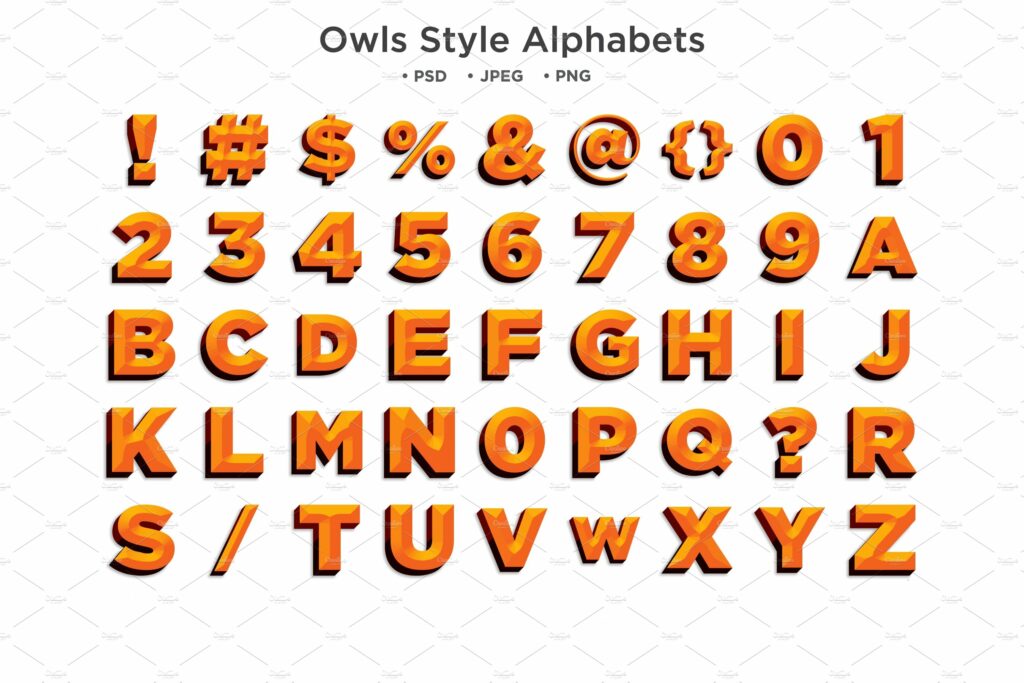 Owls Style Alphabet, Abc Typography – MasterBundles