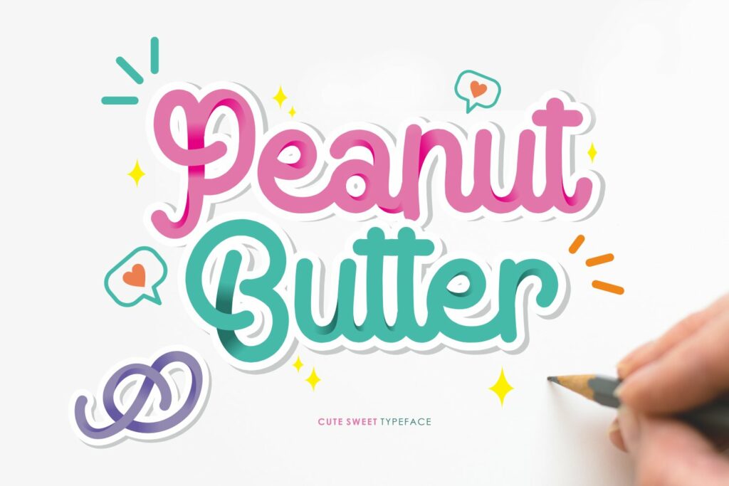 Peanut Butter, a sweet script font – MasterBundles