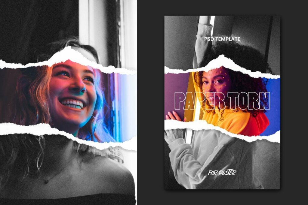 Paper Torn Poster Photo Effect – MasterBundles