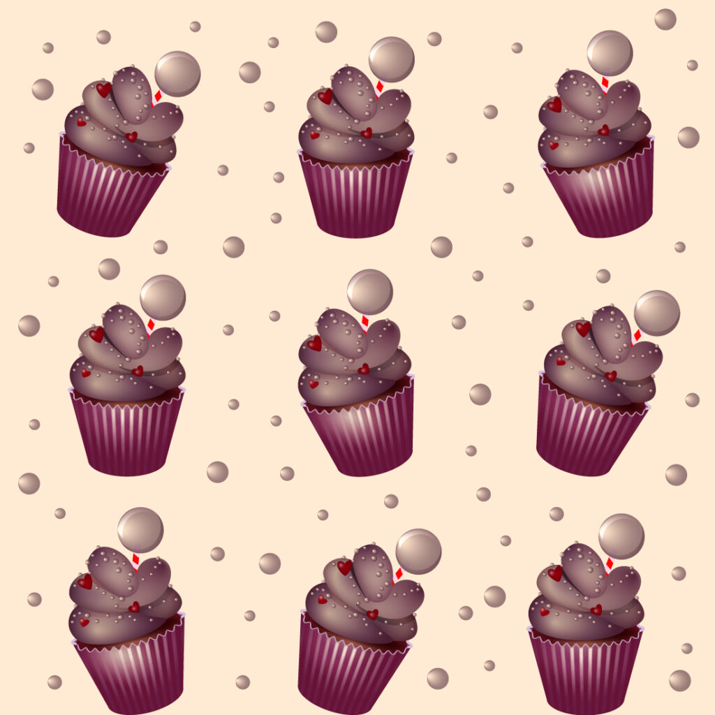 Pattern Purple Cupcakes with Lollipop – MasterBundles