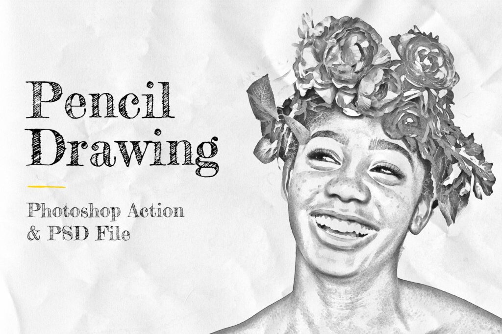 Pencil Drawing Photoshop Action – MasterBundles