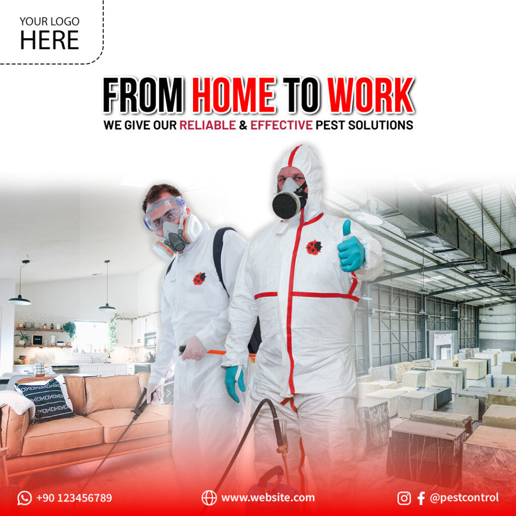 12 Clean, Minimal style Social Media Pest Control Banner Posts Bundle ...