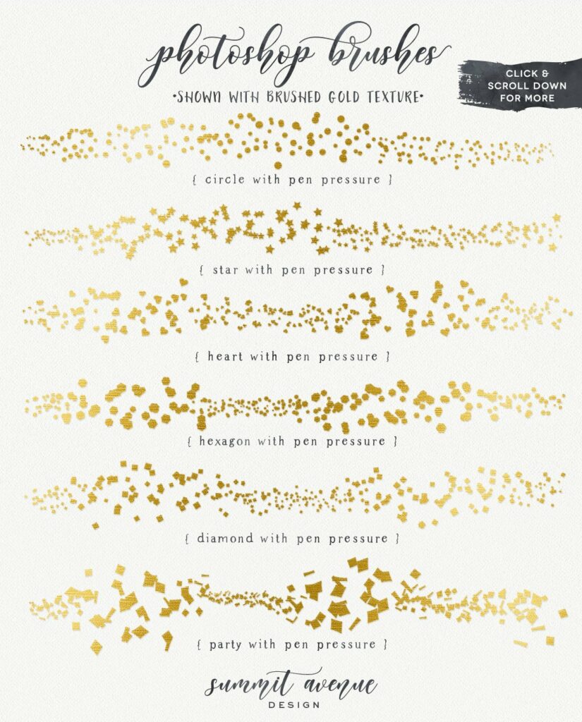 Confetti Brushes & Foil Textures – MasterBundles