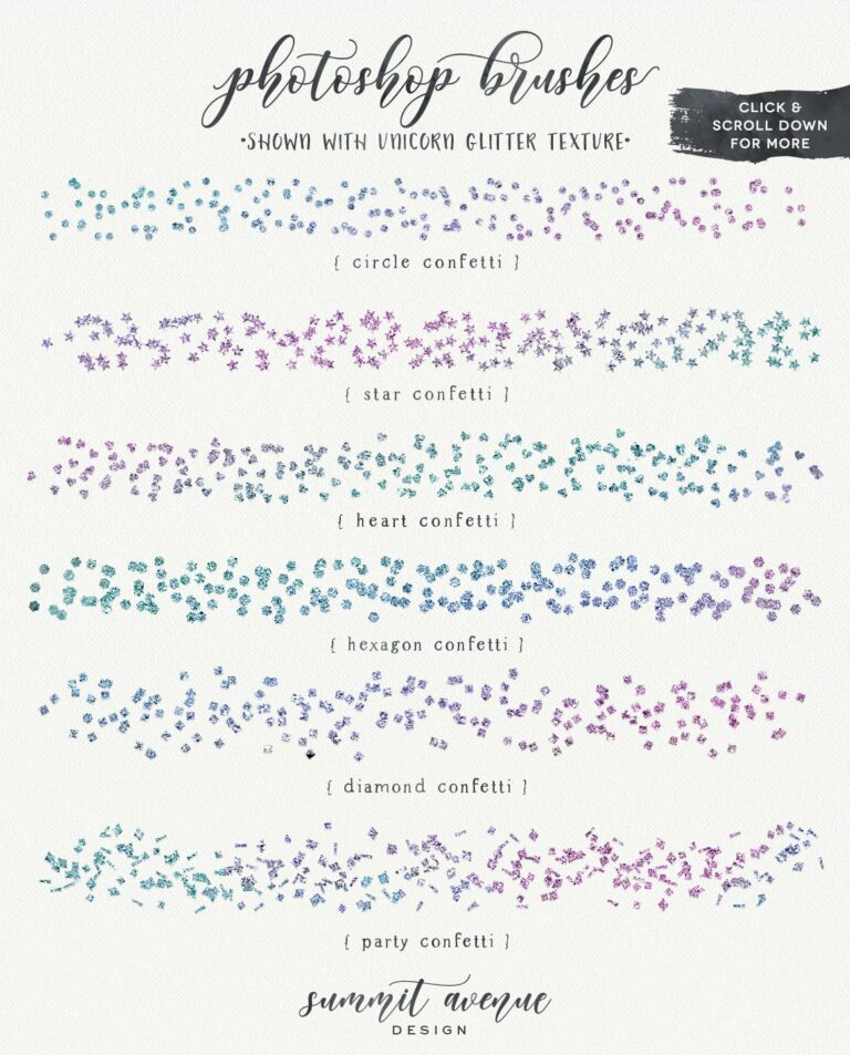 Confetti Brushes & Foil Textures – MasterBundles