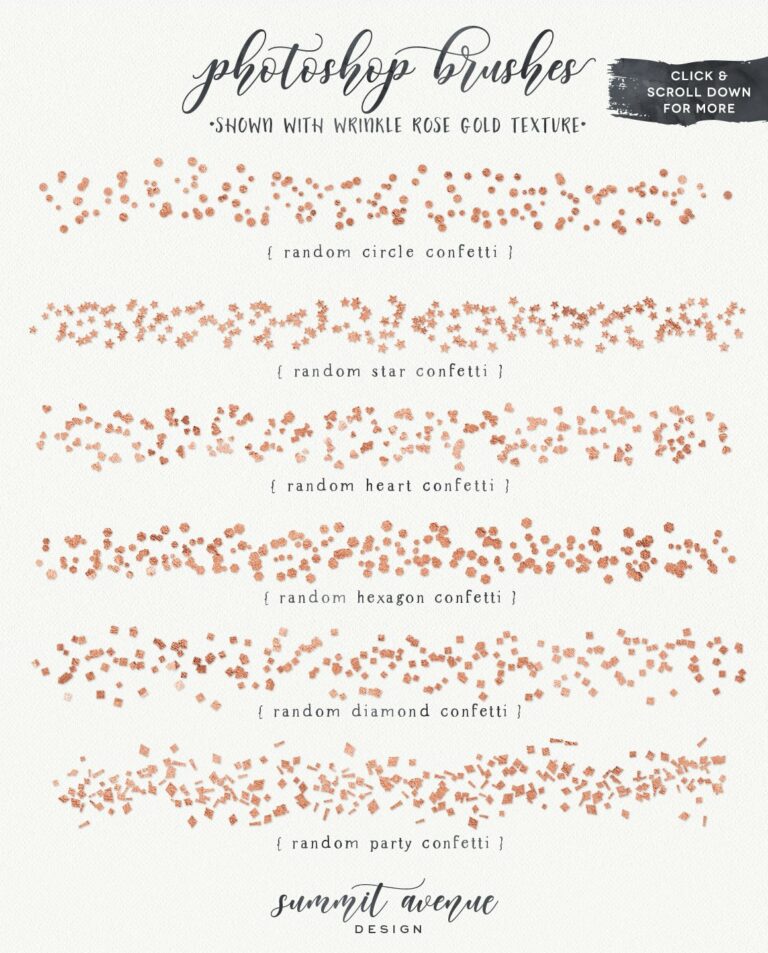 Confetti Brushes & Foil Textures – MasterBundles