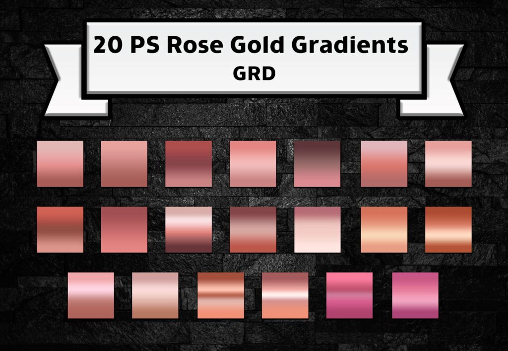 Photoshop rose gold gradient pack – MasterBundles