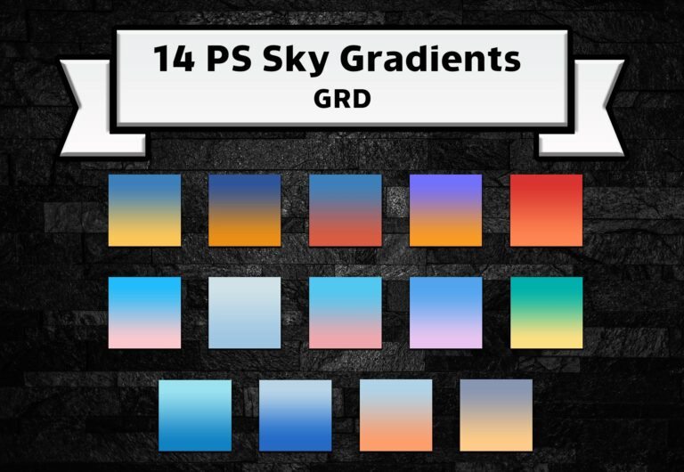 Photoshop sky gradients GRD – MasterBundles