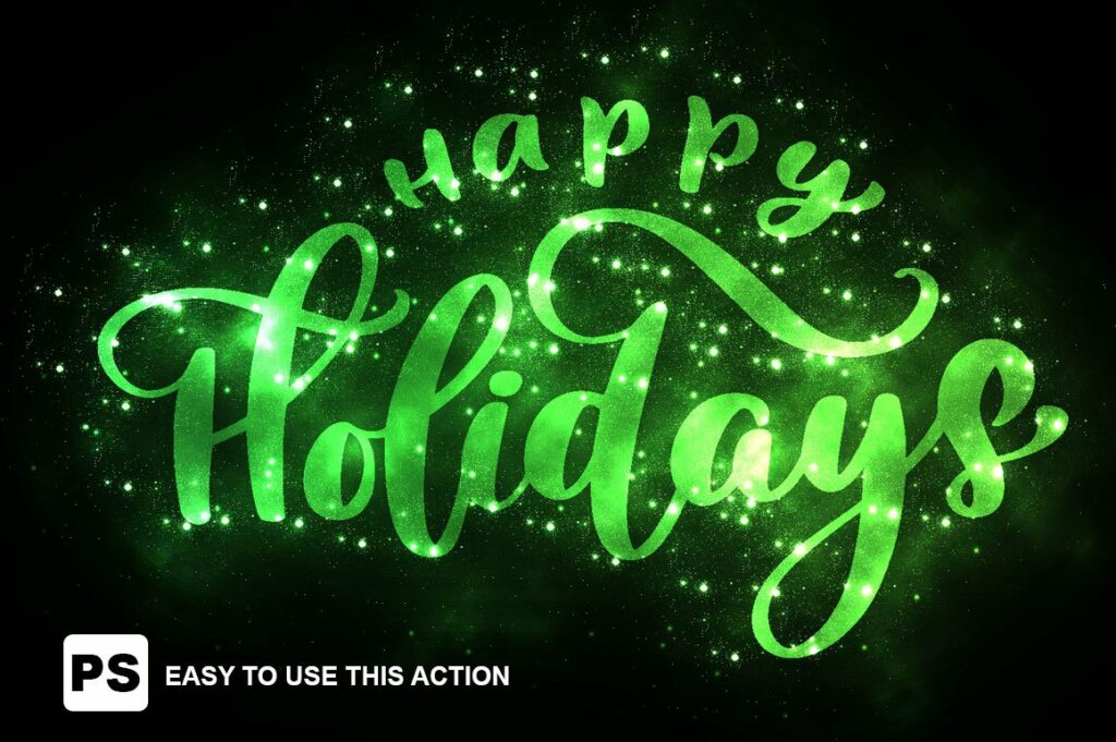 Christmas Text Effect PS Action – MasterBundles