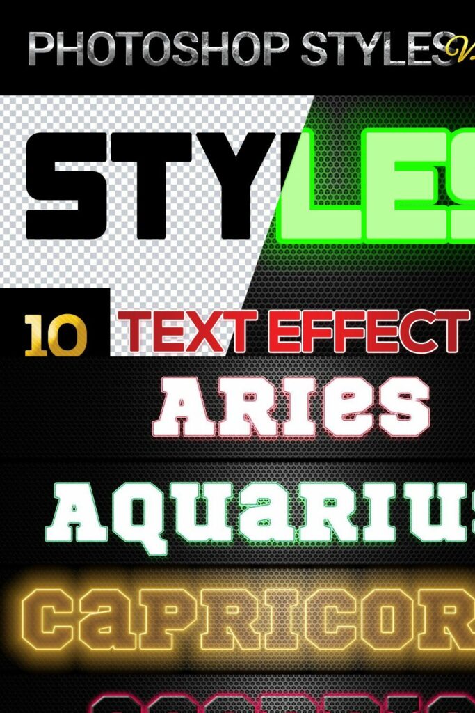 10 Creative Photoshop Styles V204 – MasterBundles