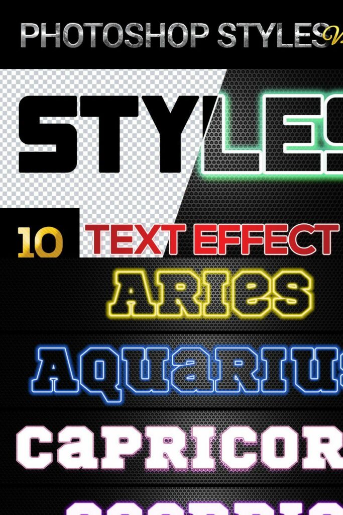 10 Creative Photoshop Styles V207 – MasterBundles