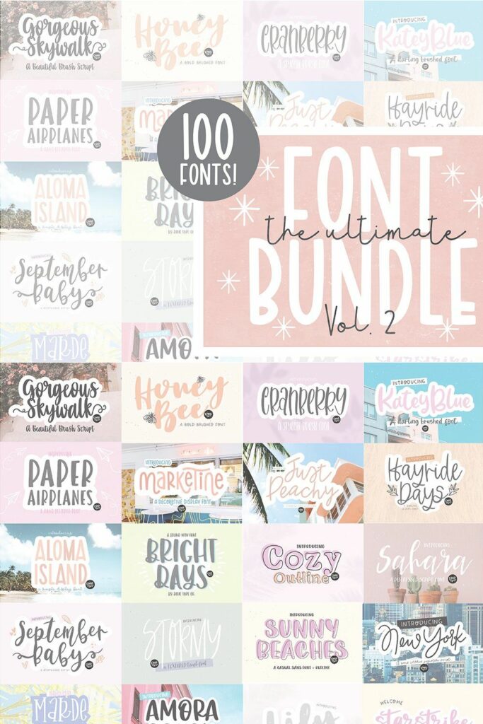 100 FONTS - ULTIMATE Font Bundle – MasterBundles