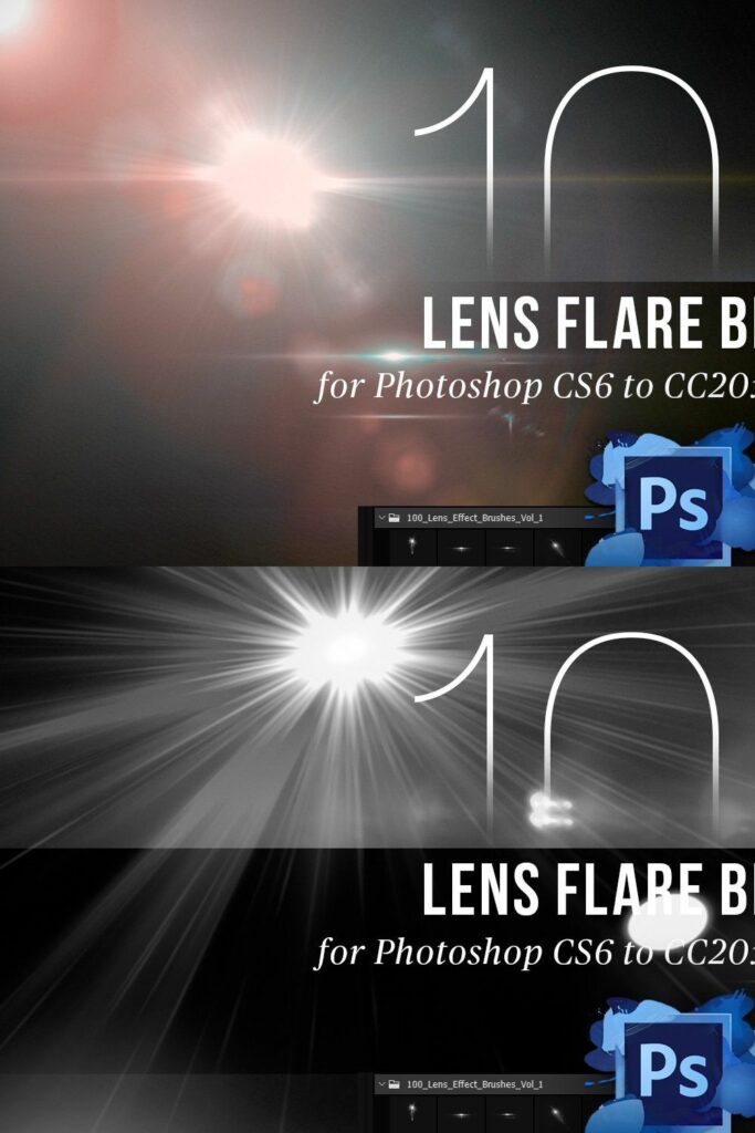 100 Lens Effect Brushes for PS Vol 1 – MasterBundles