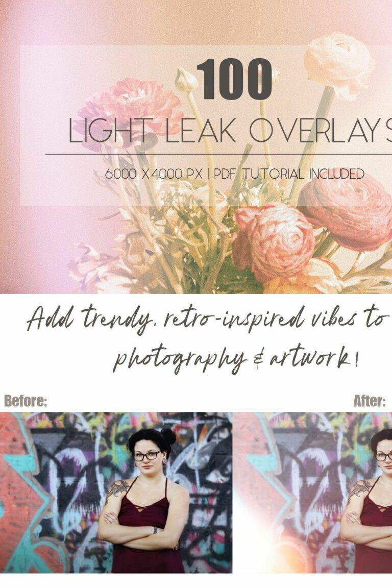 100 Retro Light Leak Overlays – MasterBundles