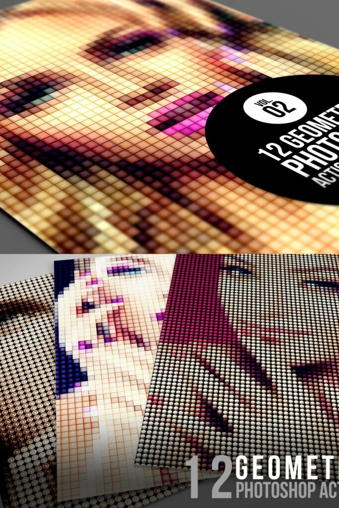 12 Geometric Photoshop Actions 02 – MasterBundles