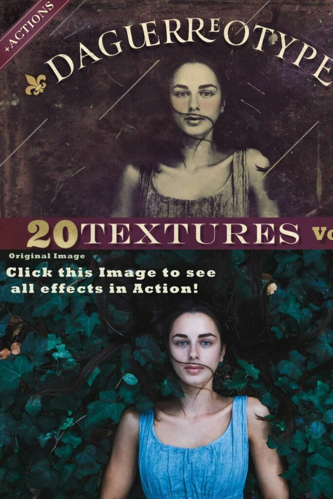 20 Daguerreotype Textures&Actions v2 – MasterBundles