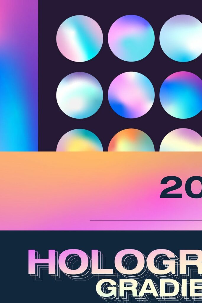 20 Holographic Gradients Set .AI – MasterBundles