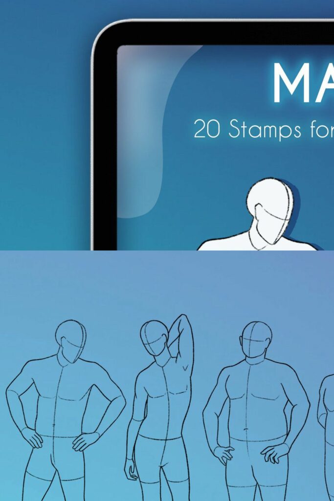 20 Realistic Male Body Poses Stamps – MasterBundles