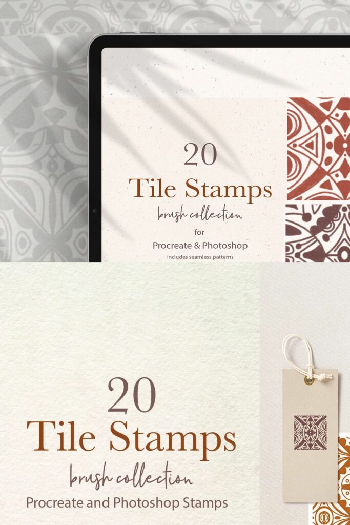 20 Tile Stamps for Procreate and PS – MasterBundles