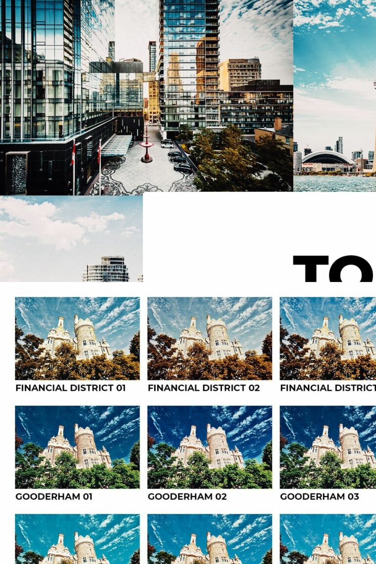 20 Toronto Lightroom Presets LUTs – MasterBundles