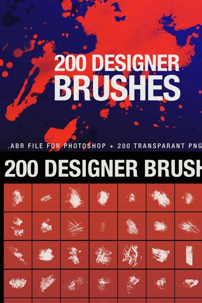 200 Designer Brushes for Photoshop – MasterBundles