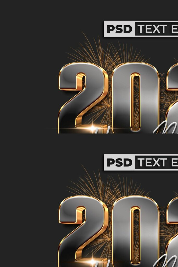 2023 Text Effect Gold Style – MasterBundles