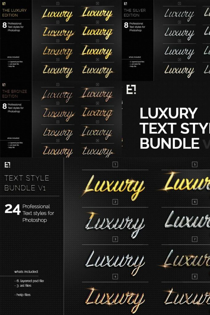 24 Text Layer Styles Bundle – MasterBundles