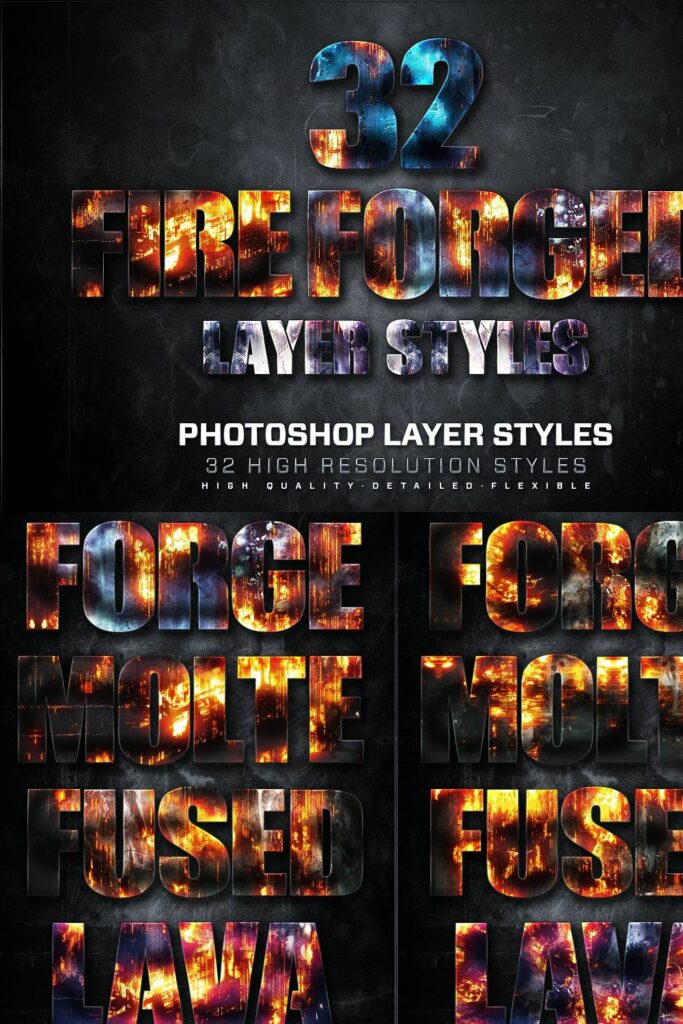 32 Fire Forged Layer Styles 1 – MasterBundles