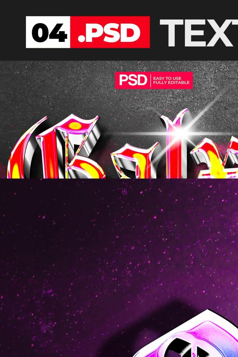 3D Chrome Liquid Text Effects – MasterBundles