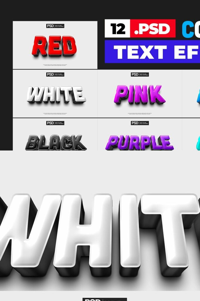 3D Colors Photoshop Text Effect – MasterBundles