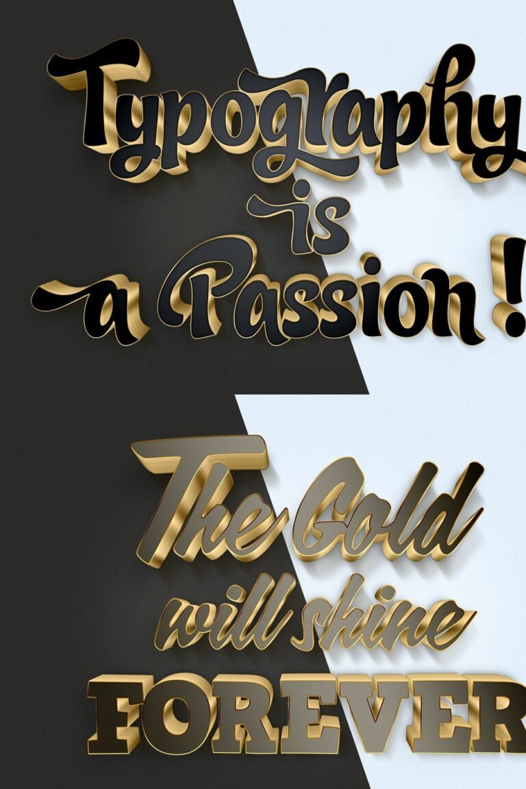 3D Gold Text Effects – MasterBundles