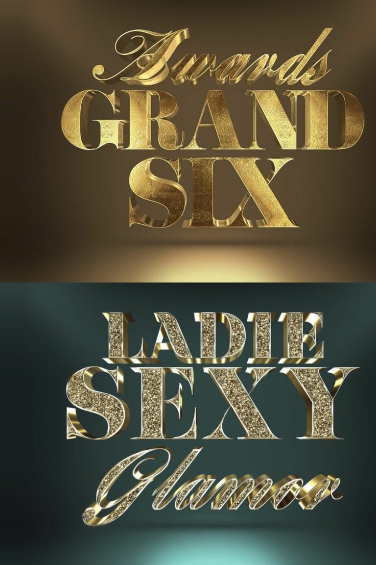 3D Gold Text Effects Vol.2 – MasterBundles