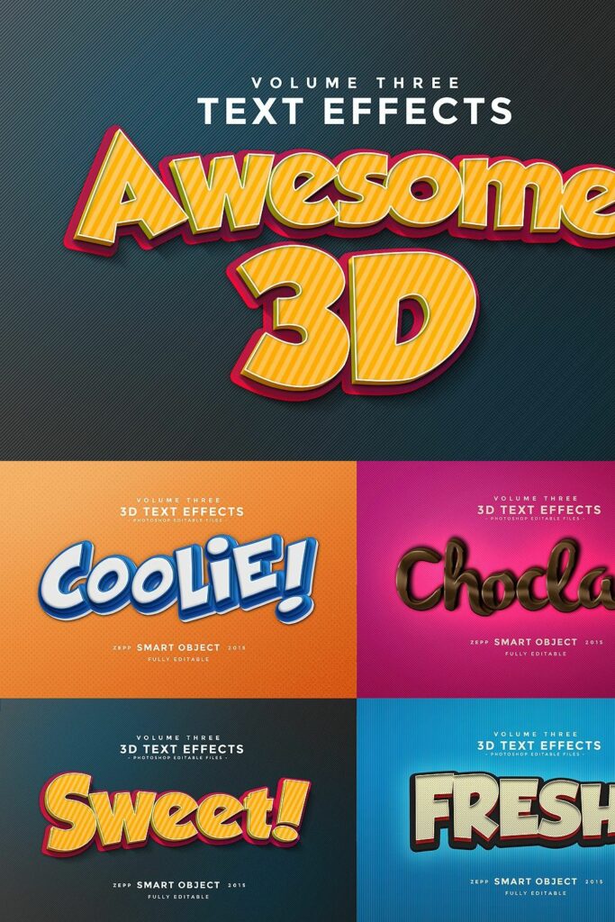 3D Text Effects Vol.3 – MasterBundles