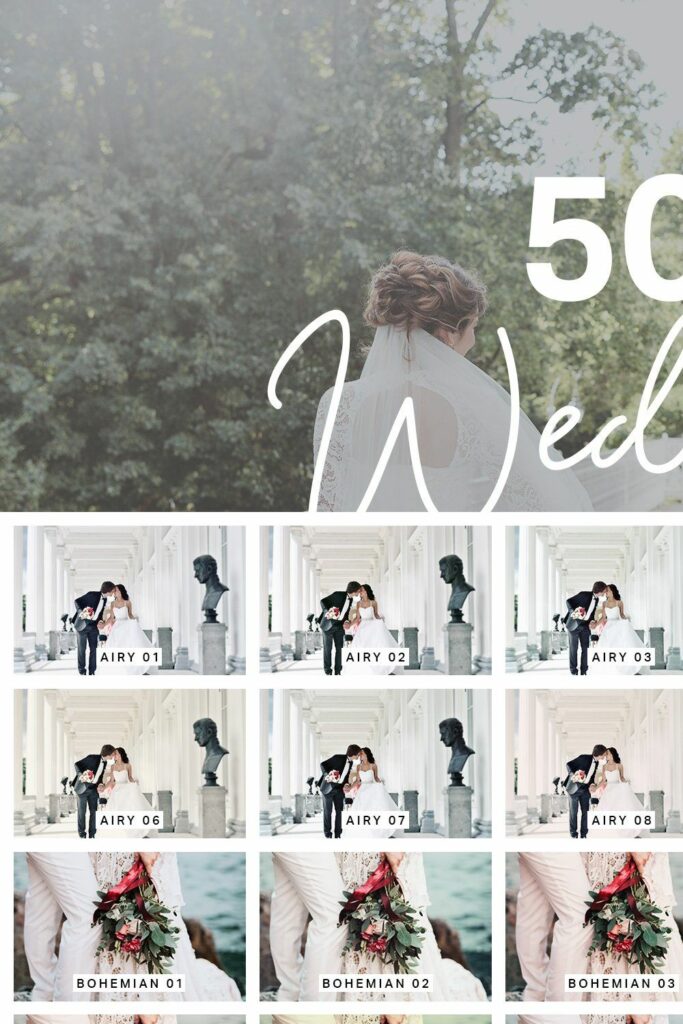 50 Wedding Lightroom Presets + LUTs – MasterBundles