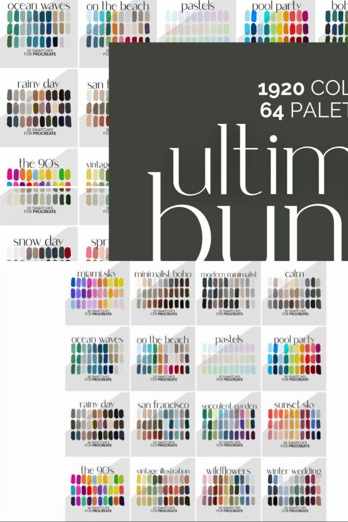 64 Palettes for Procreate and Adobe – MasterBundles
