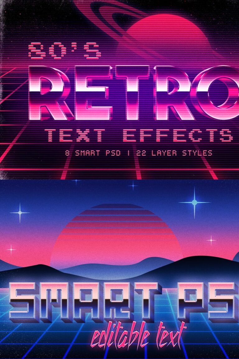 80's inspired Photoshop text effects – MasterBundles