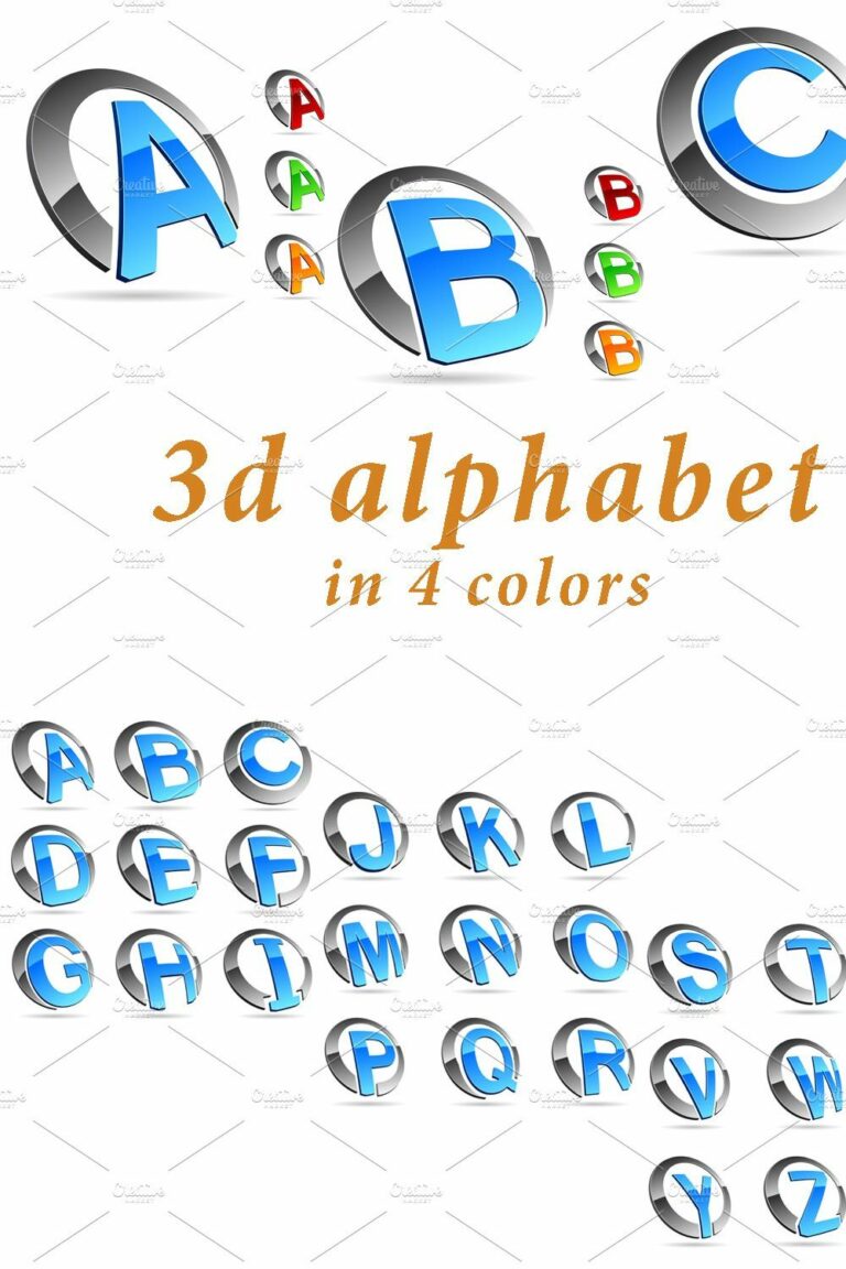 ABC - color 3d alphabet – MasterBundles