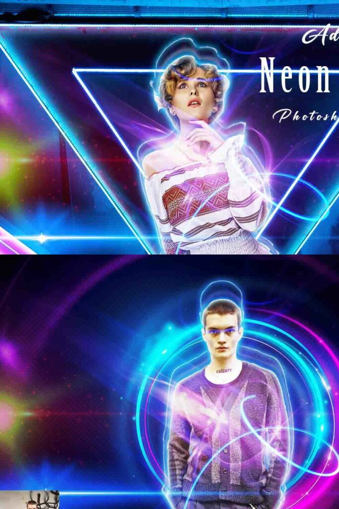 Advance Neon Effect Photoshop Action – MasterBundles