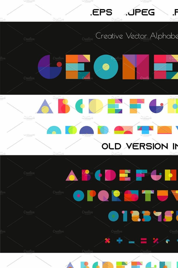 Alphabet geometric letters vector – MasterBundles