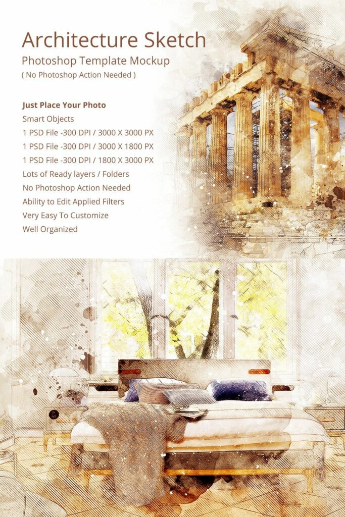 Archi Sketch Photoshop Mock-ups – MasterBundles