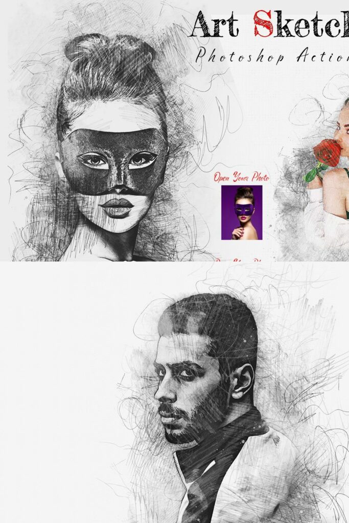 Art Sketch Photoshop Action – MasterBundles
