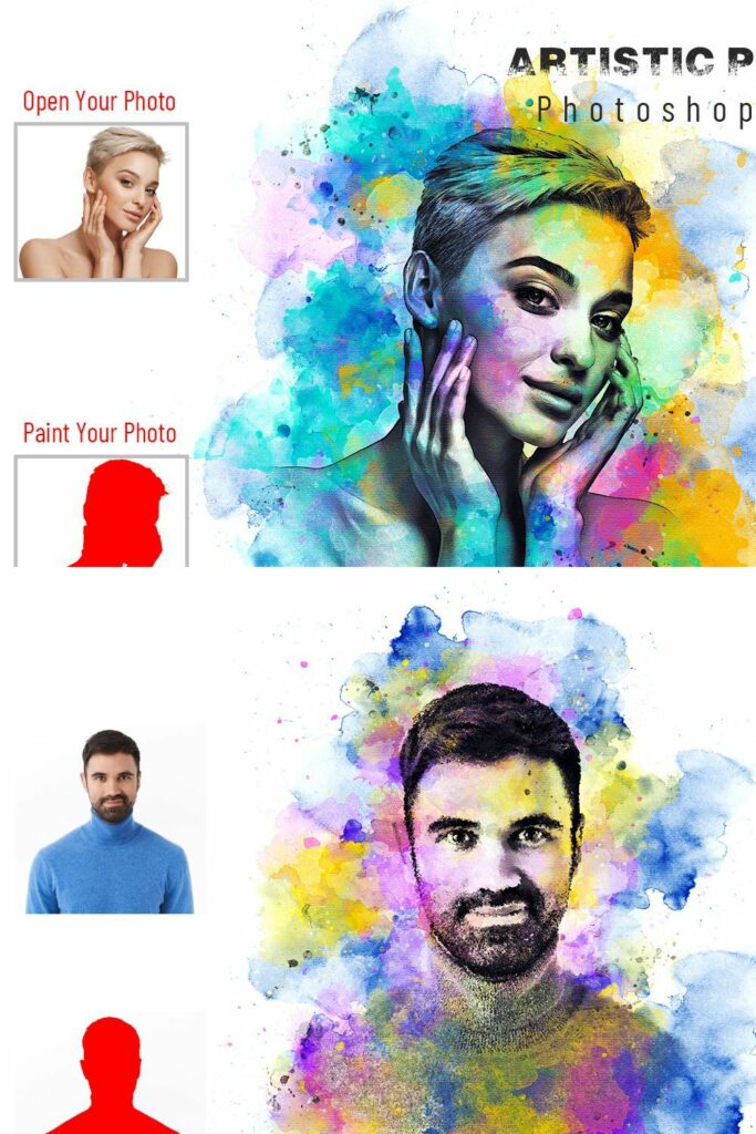 Artistic Portrait Photoshop Action – MasterBundles