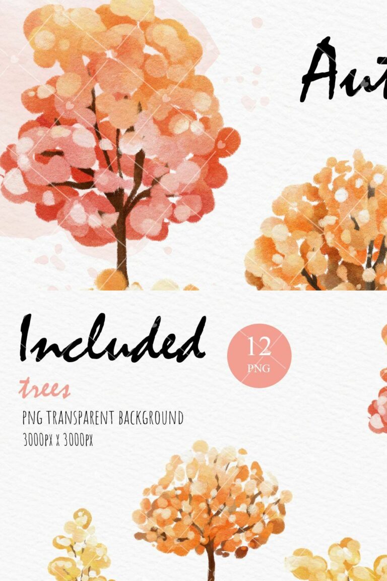Autumn trees clipart – MasterBundles