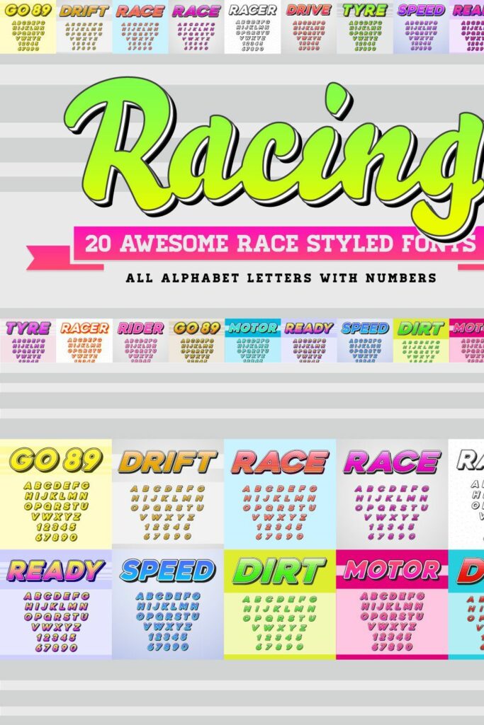 Awesome 20 Racing Fonts with Numbers – MasterBundles