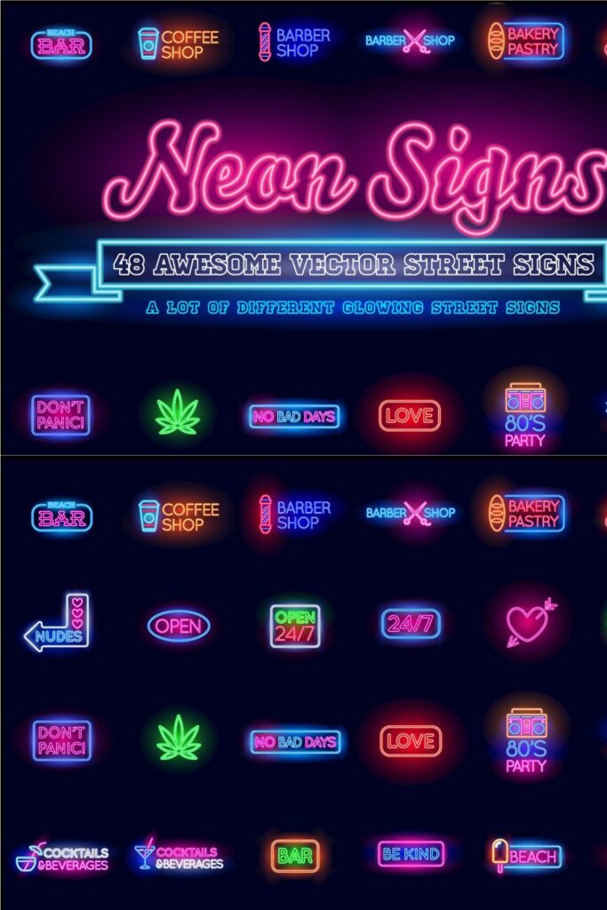 Awesome Street Neon Signs with Fonts – MasterBundles