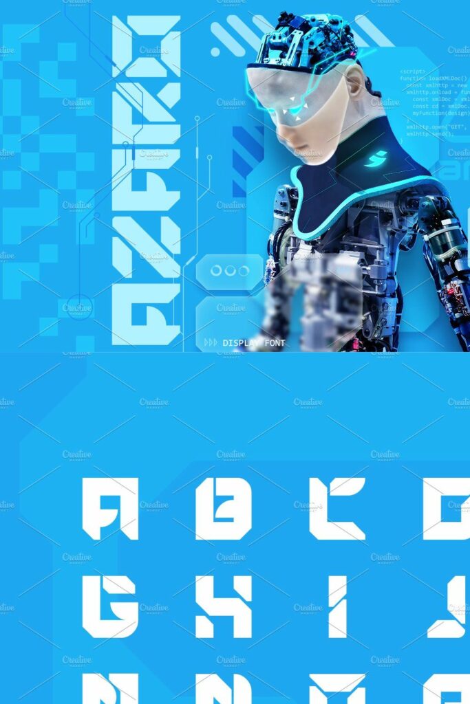 Azaro - Futuristic Sci-fi Font – MasterBundles